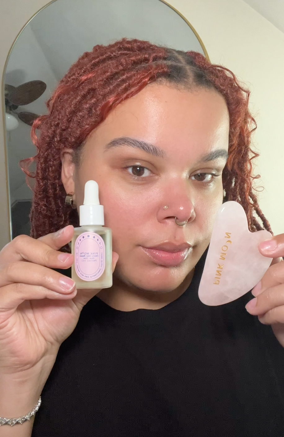 Pink Moon Over the Moon Duo - Rose Quartz Facial Gua Sha Ritual Set